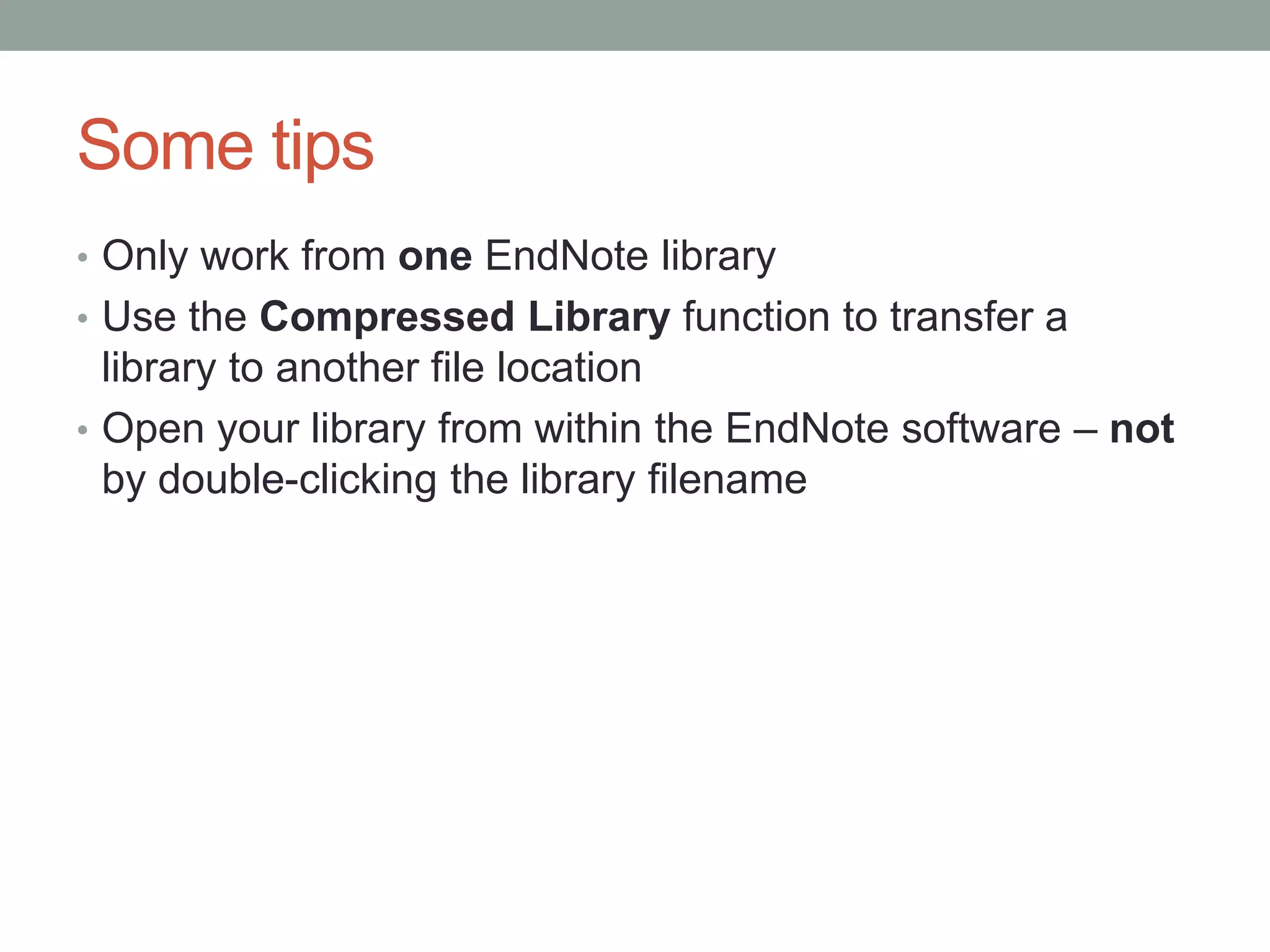 Introduction to end note x5 | PPTX