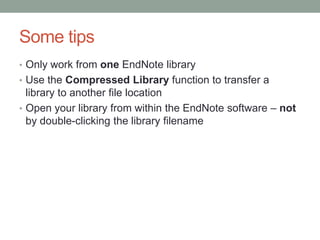 Introduction to end note x5 | PPTX