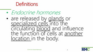 Introduction to endocrinology & communication 1st year 2018-19 | PPTX