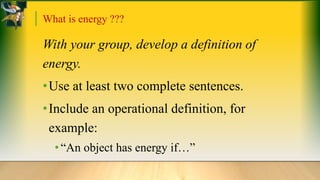 Introduction to energy - freshman physics 2020 | PPTX