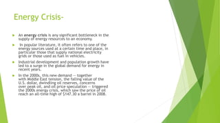 Introduction to Energy sources | PPTX