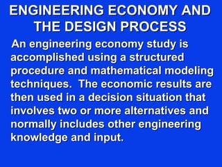 Introduction to engineering economy | PPT