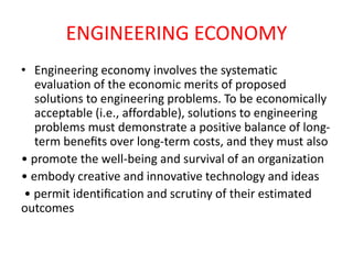 Introduction to engineering economy | PPTX