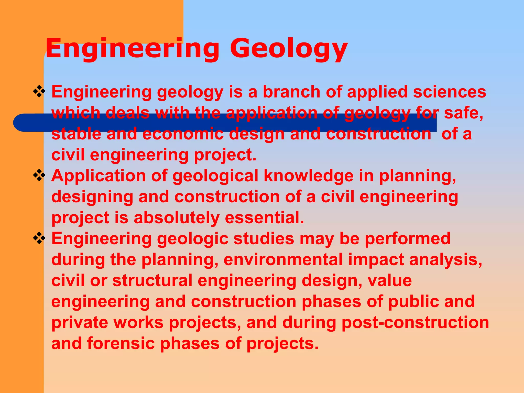 Introduction to engineering geology | PPT