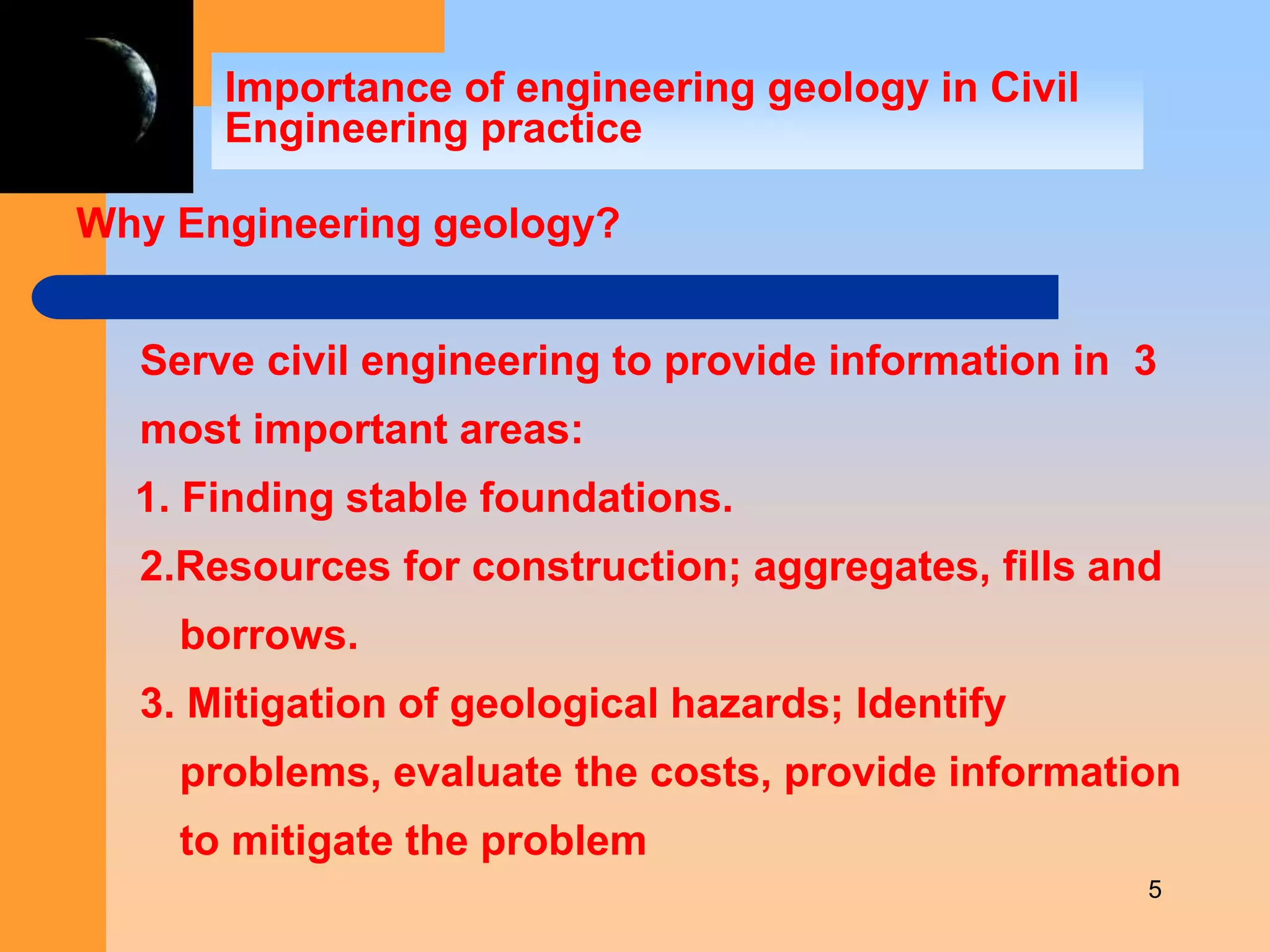 Introduction to engineering geology | PPT
