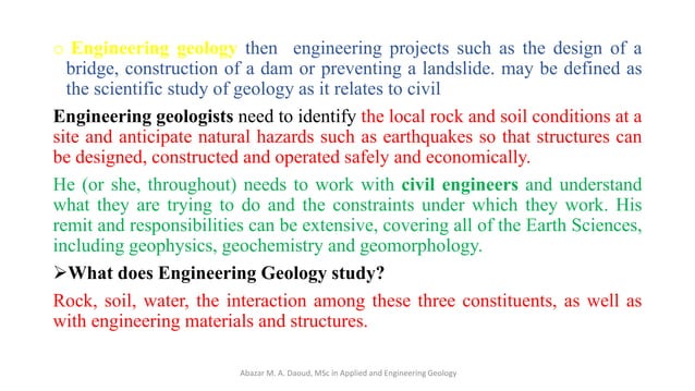 Introduction to Engineering Geology S6.pdf | Civil Engineering Industry ...