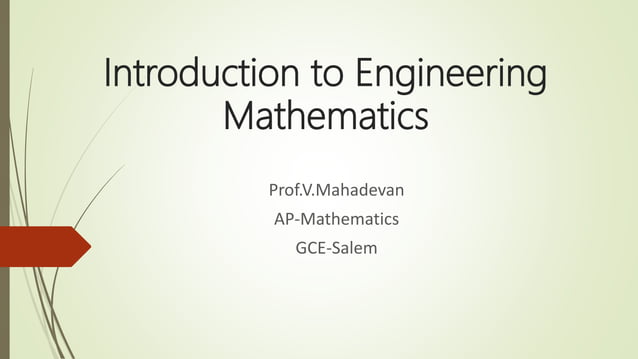 Introduction to engineering maths | PPTX