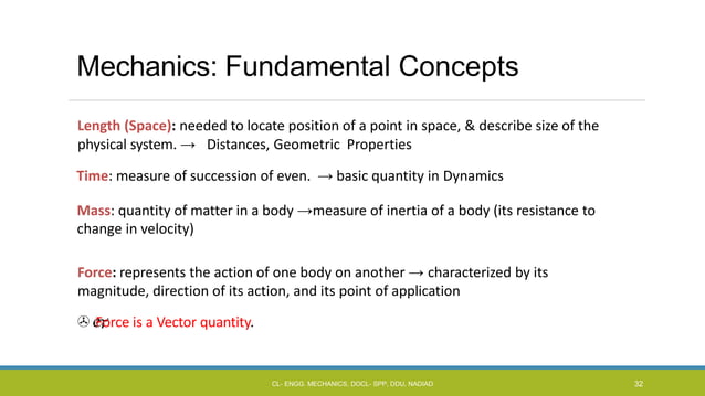 INTRODUCTION TO ENGINEERING MECHANICS - SPP.pptx | Physics | Science