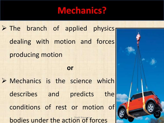 Introduction to engineering mechanics: Classification | PPTX