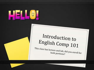 Introduction to english comp 101 | PPT