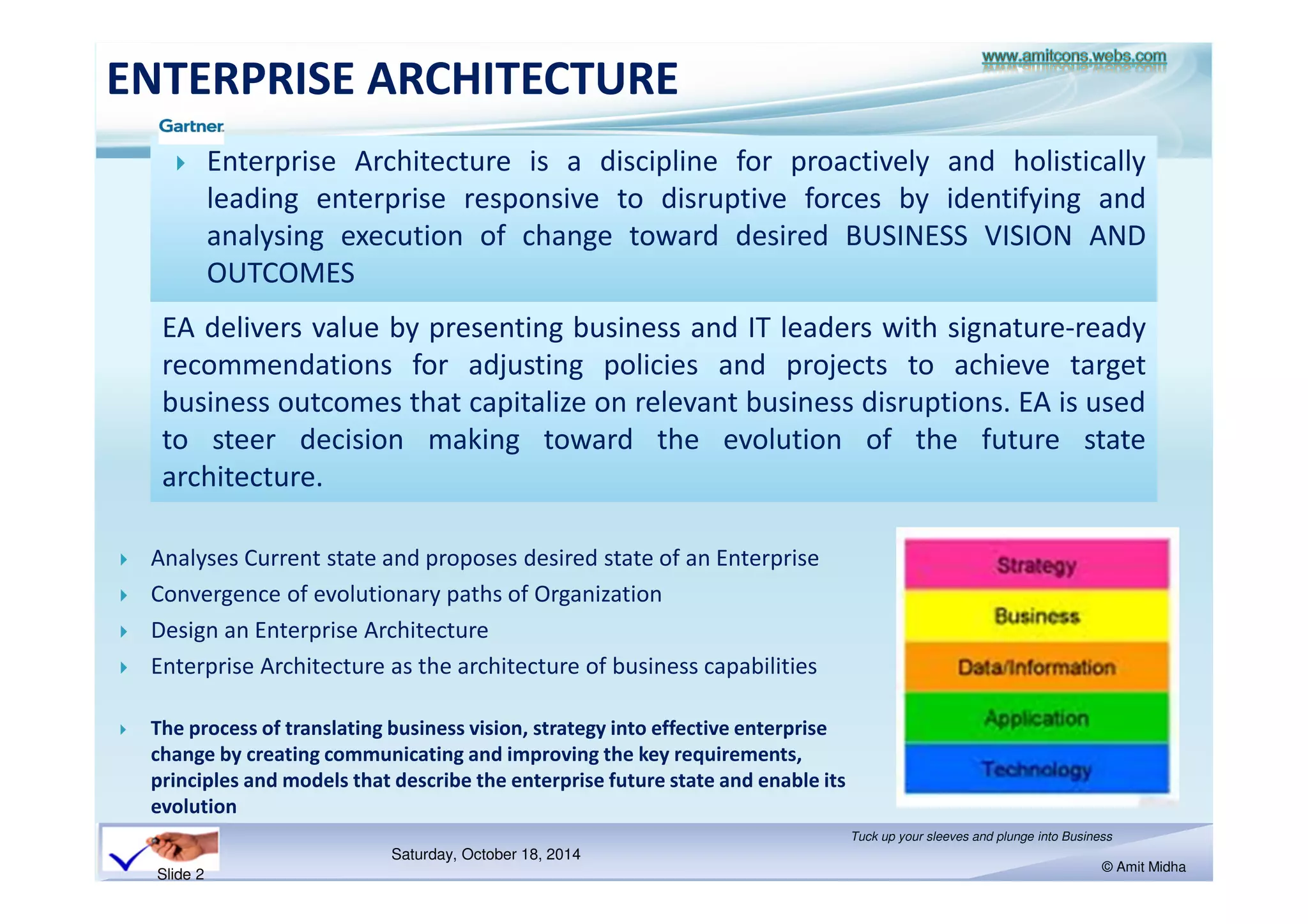 UNDERSTANDING ENTERPRISE ARCHITECTURE CONCEPTS AND MODELING -TRAINING WORKSHOP | PPT