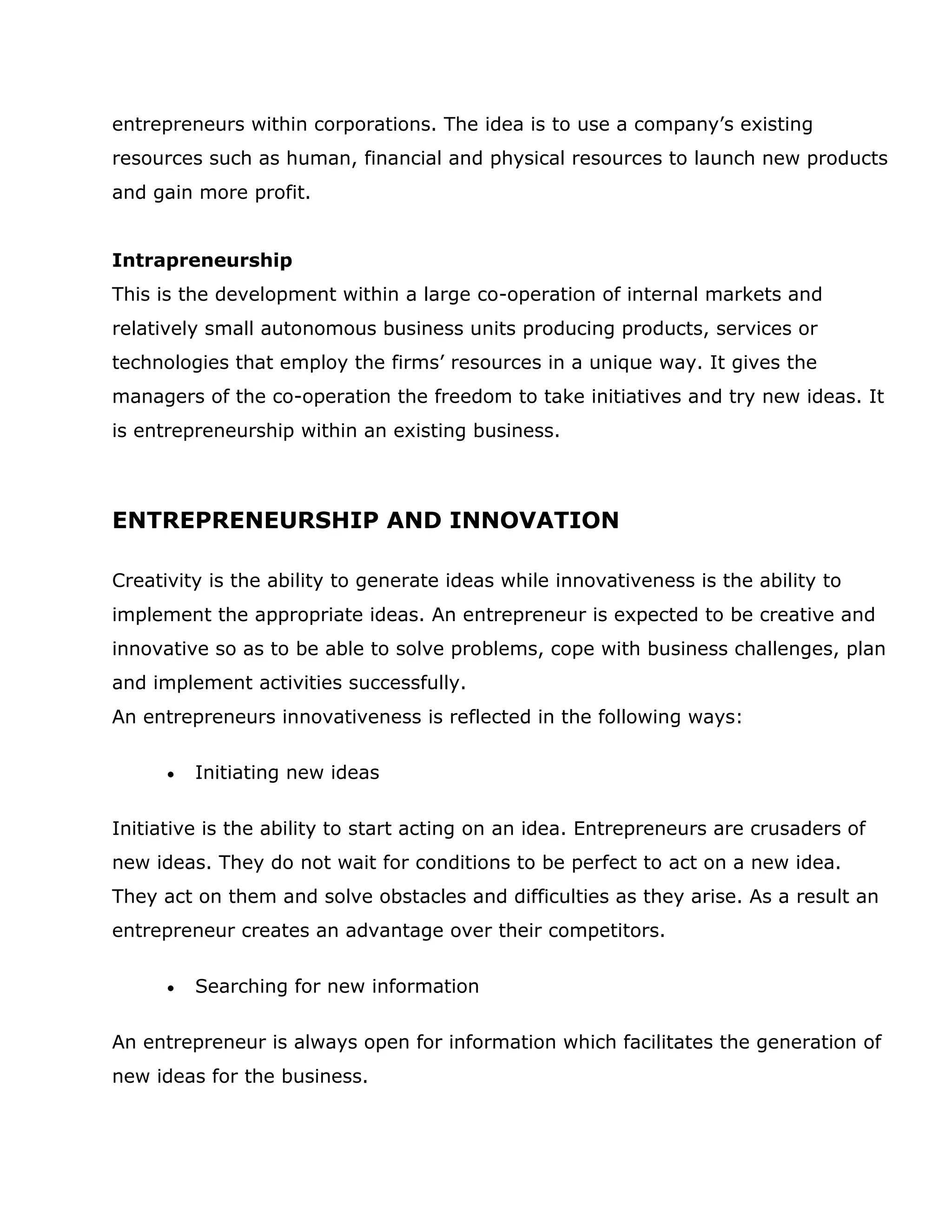 Introduction to entrepreneurship | DOCX
