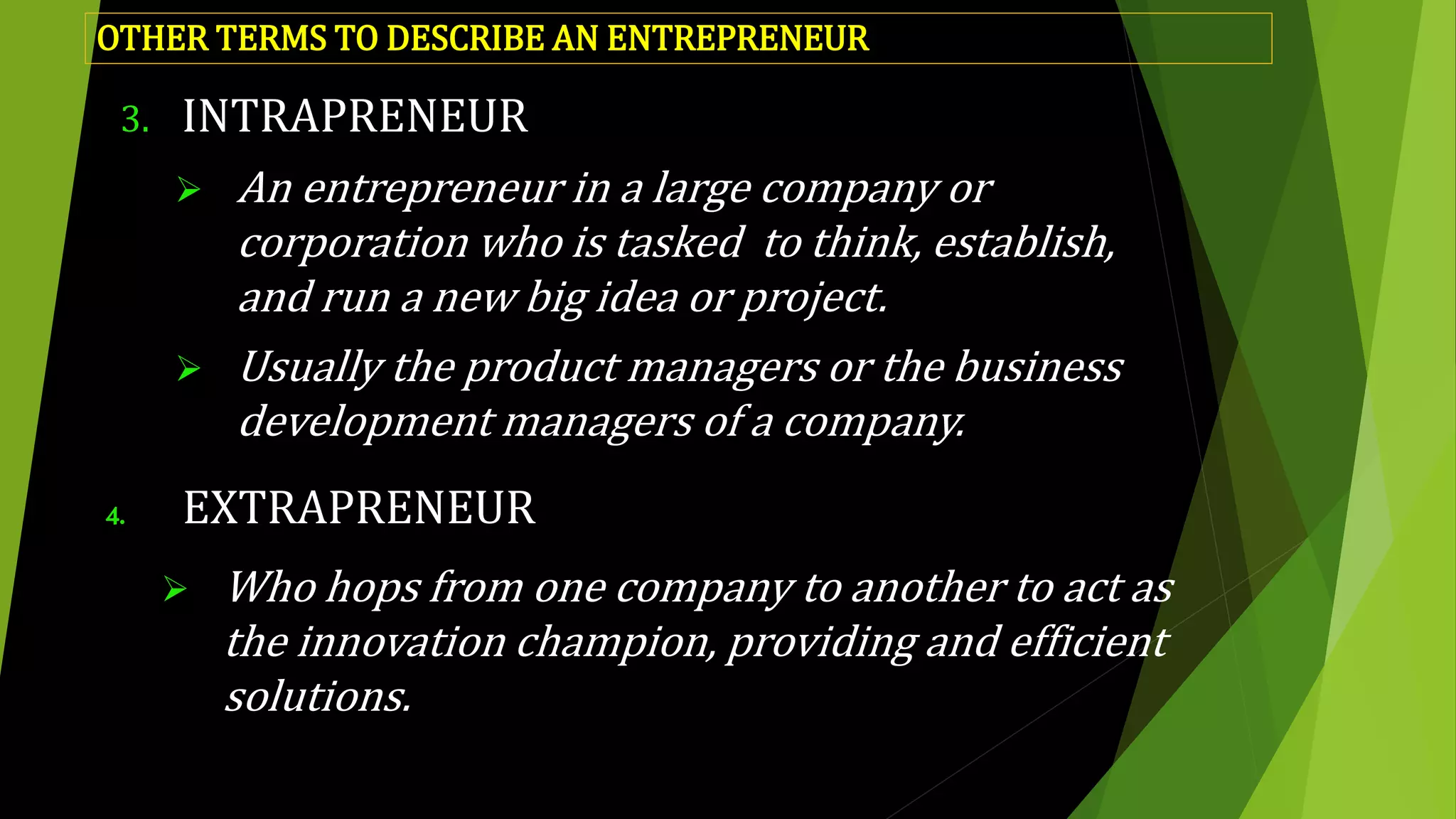 Introduction to entrepreneurship | PPTX