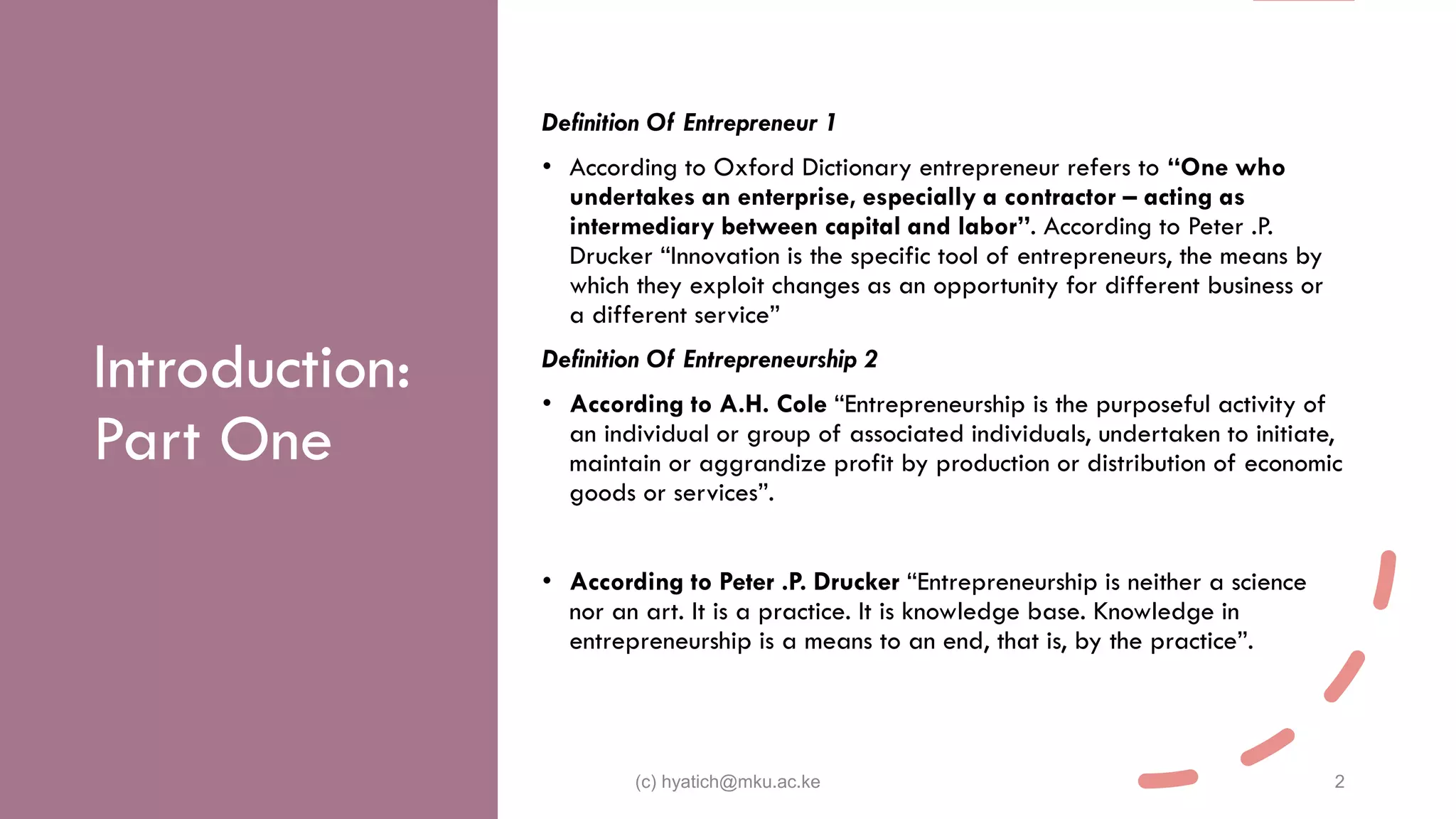 Introduction to entrepreneurship part one | PDF