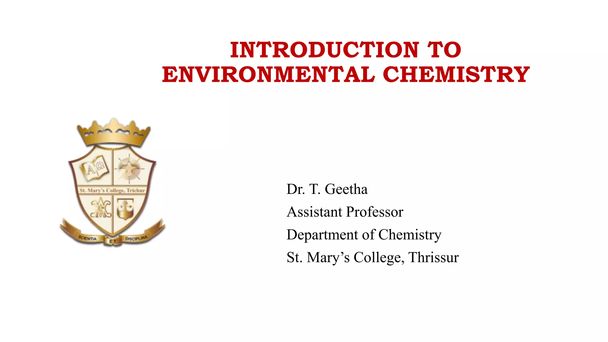 Introduction to environmental chemistry | PDF