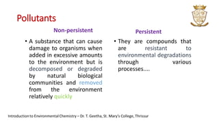 Introduction to environmental chemistry | PDF