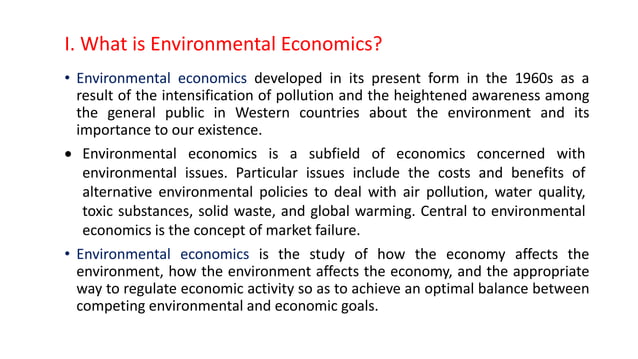 Introduction to Environmental economics.pptx | Environmental Services ...