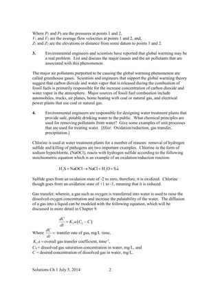 Solutions for Problems in Introduction to Environmental Engineering by ...