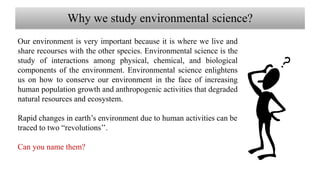 Introduction to environmental science and disaster management | PPTX