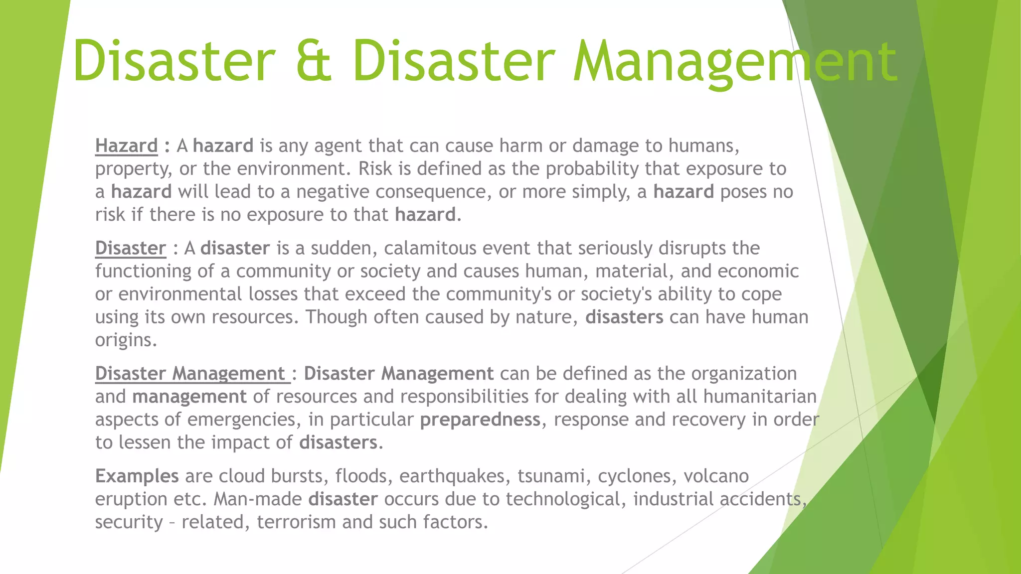 Introduction to environmental science & disaster management | PPT