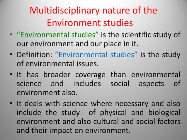 Introduction to environment and environmental studies | PDF