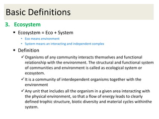 Introduction to environment,ecology and ecosystem | PPTX