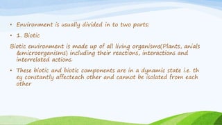 Introduction to environment ecology &ecosystem | PPT