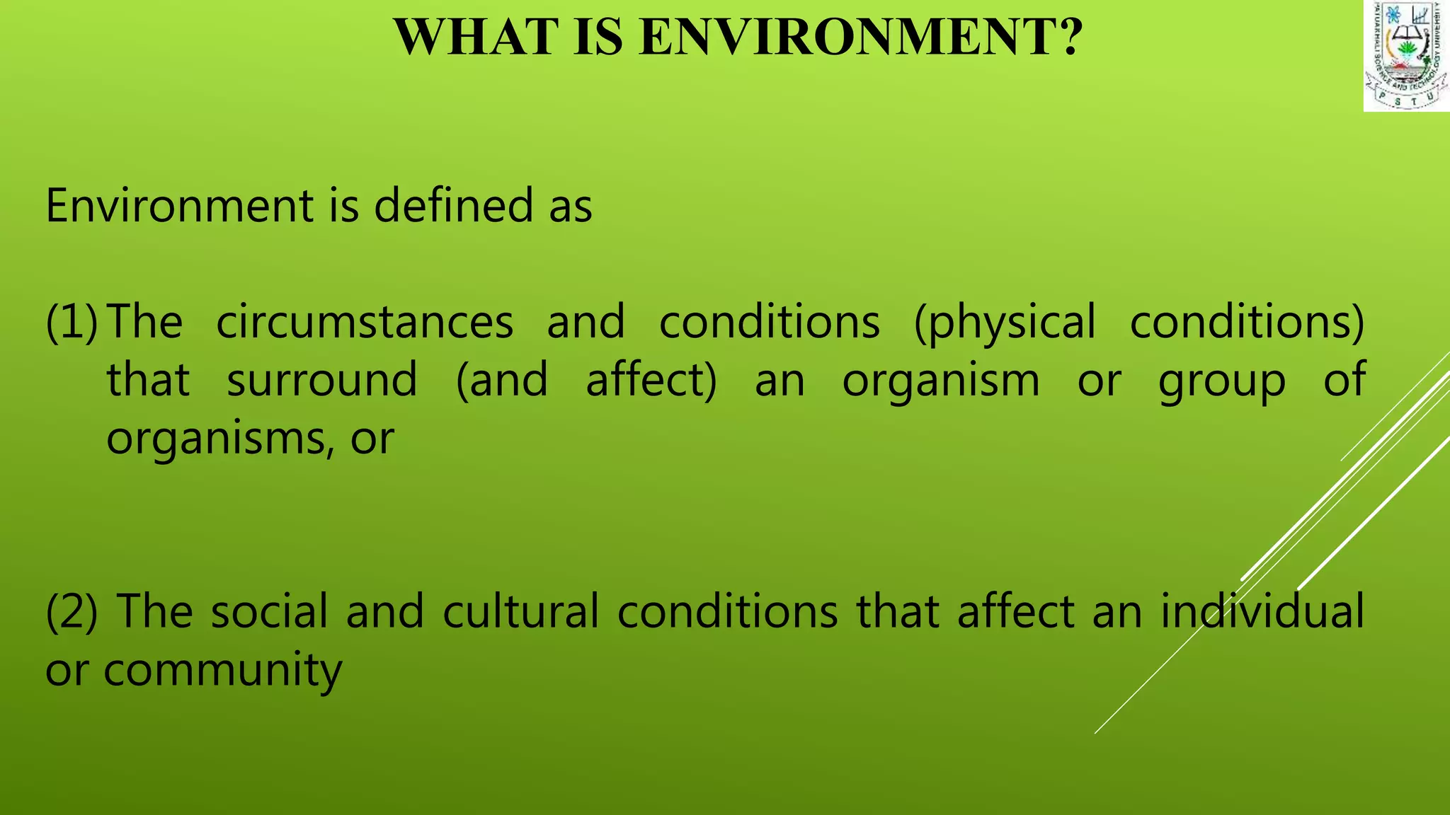 Introduction to environment and natural resource management | PPTX
