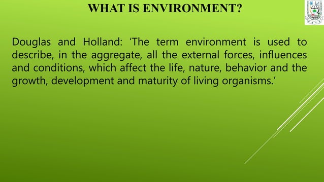 Introduction to environment and natural resource management | PPTX