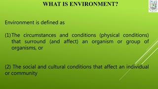 Introduction to environment and natural resource management | PPTX
