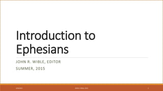 Introduction to ephesians Slides | PPTX