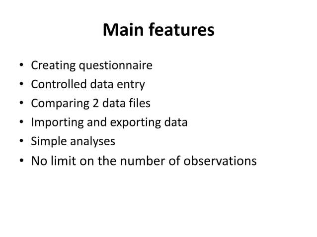 Introduction to EpiData | PPTX | Programming Languages | Computing