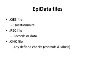 Introduction to EpiData | PPTX | Programming Languages | Computing