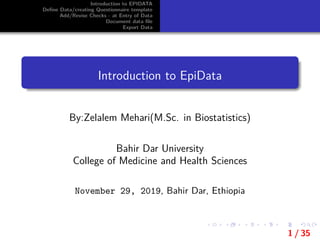 Introduction to epi data | PDF | Desktop Publishing | Computer Software and Applications
