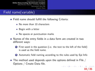 Introduction to epi data | PDF | Desktop Publishing | Computer Software and Applications