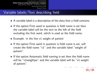 Introduction to epi data | PDF | Desktop Publishing | Computer Software and Applications