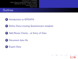 Introduction to epi data | PDF | Desktop Publishing | Computer Software and Applications