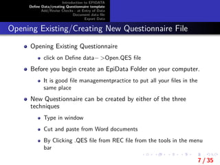 Introduction to epi data | PDF | Desktop Publishing | Computer Software and Applications