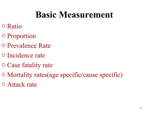Introduction to epidemiology and it's measurements
