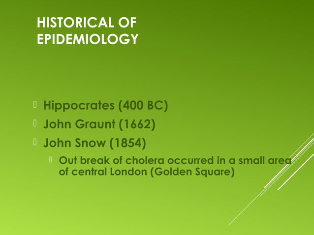 Introduction to epidemiology | PPT
