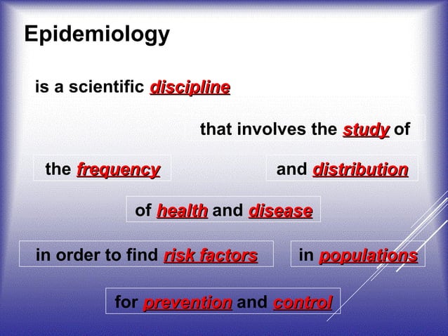 Introduction to epidemiology | PPT
