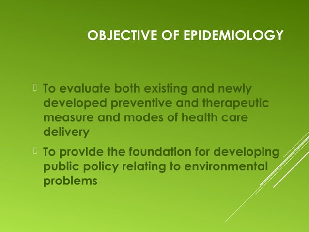 Introduction to epidemiology | PPT