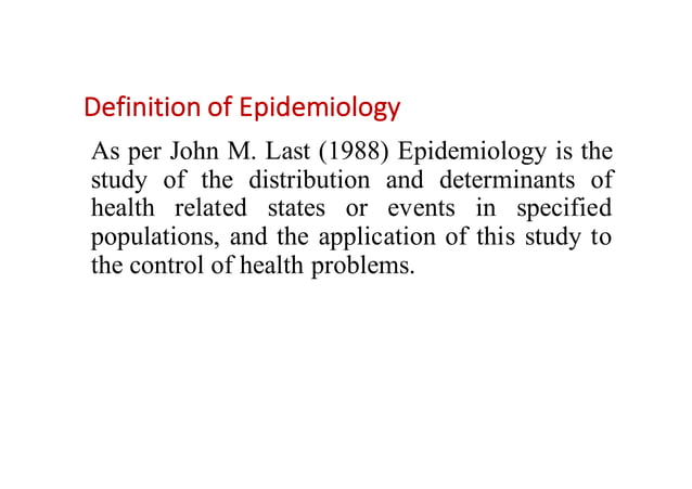 Introduction to epidemiology | PDF