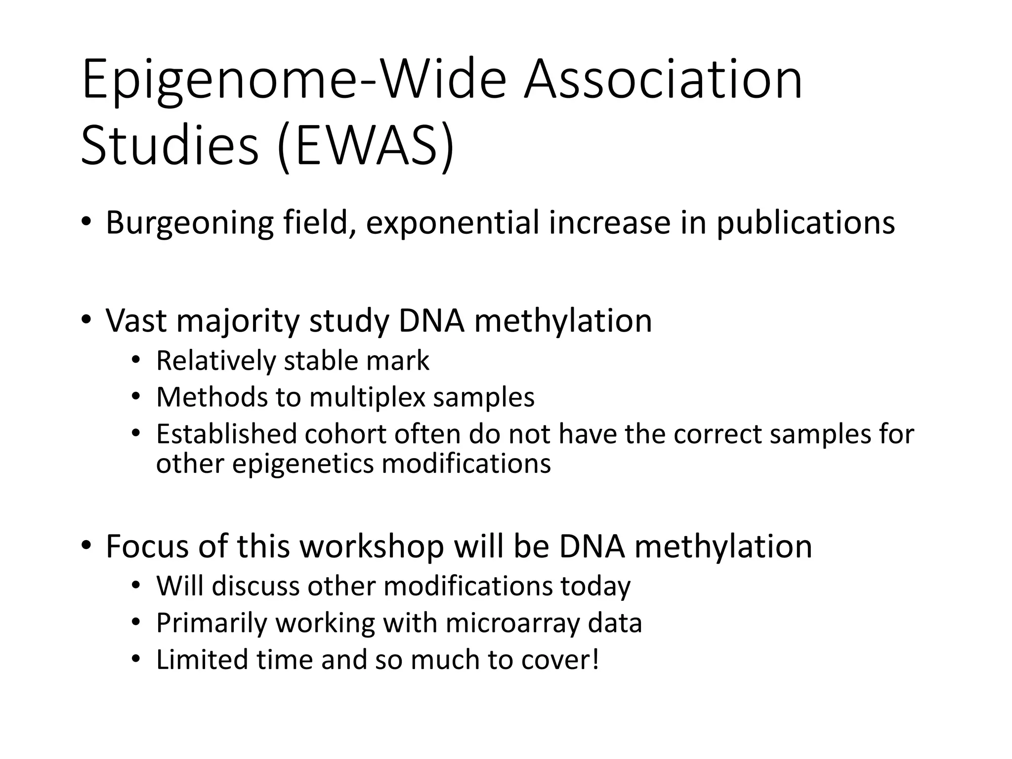 Introduction to epigenetics and study design | PPT
