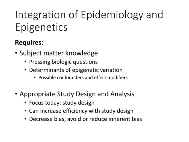 Introduction to epigenetics and study design | PPT