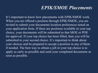 Introduction to EPIK and SMOE - Teaching English in South Korea | PPT