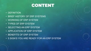 Introduction to erp system | PPTX