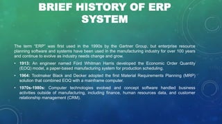 Introduction to erp system | PPTX