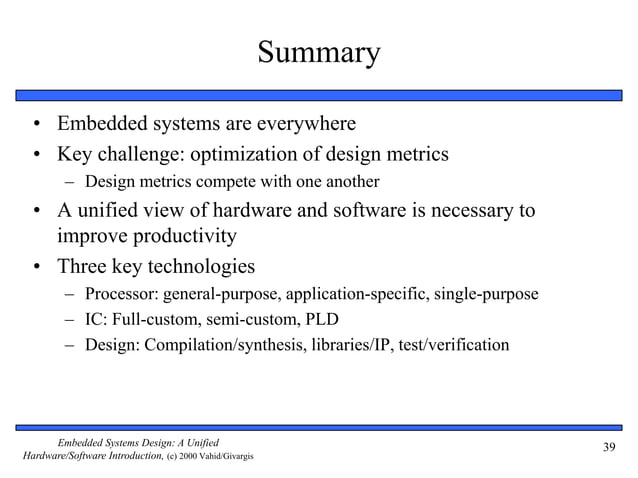 Introduction to Embedded System Chapter Intro | PPT