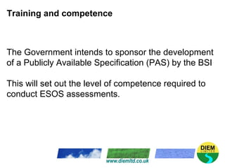 Introduction to the Energy Savings Opportunity Scheme (ESOS) | PPT